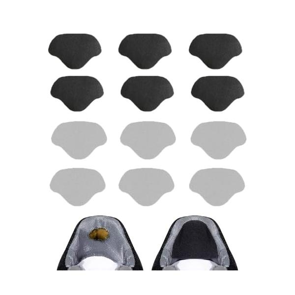 製品規格 ：製品サイズは約8*6*0.1 cm、製品重量は約60 g、黒6点セット*グレー6点セット。 強力接着 ：裏面のシールをはがして、それを必要な位置に直接貼り付けるだけで、粘着性が高いので、かかとの領域に貼り付けるときにずり落ちる心...