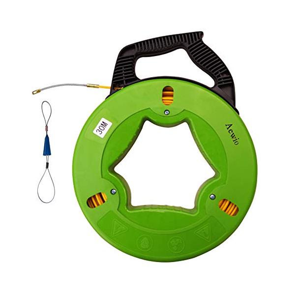 製品の規格 - 材質：ガラス繊維、真鍮、特殊樹脂製。 全長さ：30m。屋内通線・入線作業。直進性抜群です。防水性、耐久性、剛直性に優れています。配線用 - 屋根裏などに配線、通線、入線専用ツイスト形状のワイヤー。通線工具、押しに強い! 物凄...