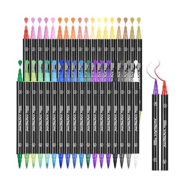 *多用途*：紙、カードストック、金属、岩、木、プラスチック、キャンバス、布、陶器など、幅広い素材に絵を描けます。*?2つの筆先*?: 当社のマーカーには、ペン先の太さが 3mm ペン先と 2mm ペン先の 2 種類があります。 細い端を使用...