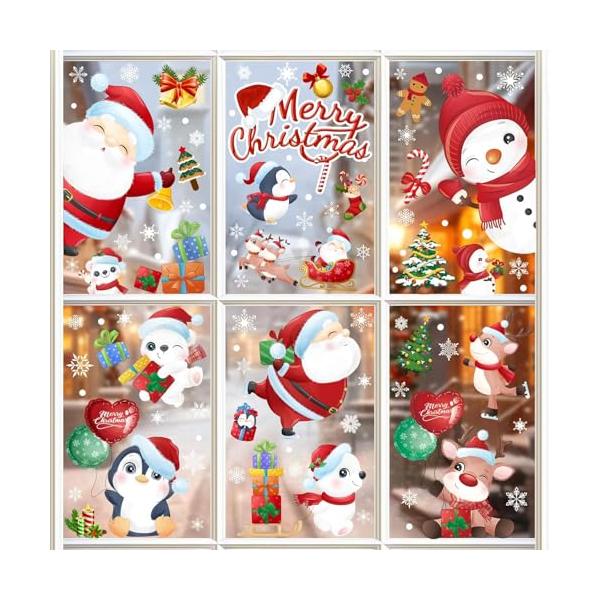 * セット内容 9枚/合計168pcs入り、各シートのサイズは30 x 20cmです。両面にデザインが施され。* 使いやすい これらの静電気で固定するクリスマスウィンドウステッカーは、高級PVC素材で作られており、簡単に貼り付けたり剥がした...