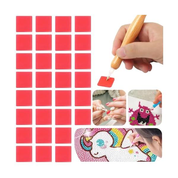 セット内容：絵画のり粘土30枚セット；サイズ： 2*2cm；ダイヤモンド工芸品の製造に必要な消耗品。糊粘土は透明で美しく見えます。ダイヤモンドにぴったりとくっつきますが、ダイヤモンドに糊の跡が残ることはありません。(ダイヤモンドペンは含まれ...