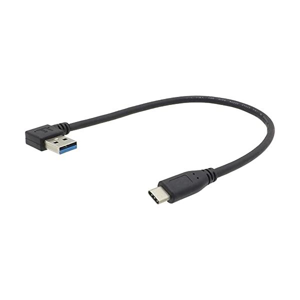USB3.0 USB3.2 gen1 5Gbpsに対応したUSB L字型 USB-A - USB-Cケーブル充電やデータ転送にご利用頂けます。5Gbpsのハイスピード転送にも対応全長約30cm(端子含む) ケーブル長約25cm(端子含まず)...