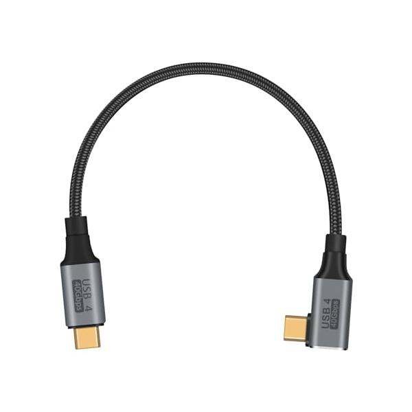 USB C ケーブル  : このUSB Type C ケーブル L字 はUSB 4ケーブルで、40Gbpsの伝送速度に対応し、Thunderbolt 4ケーブルと互換性があります。 このL字 USB Cケーブルは、端の曲げから張りまでの圧力...