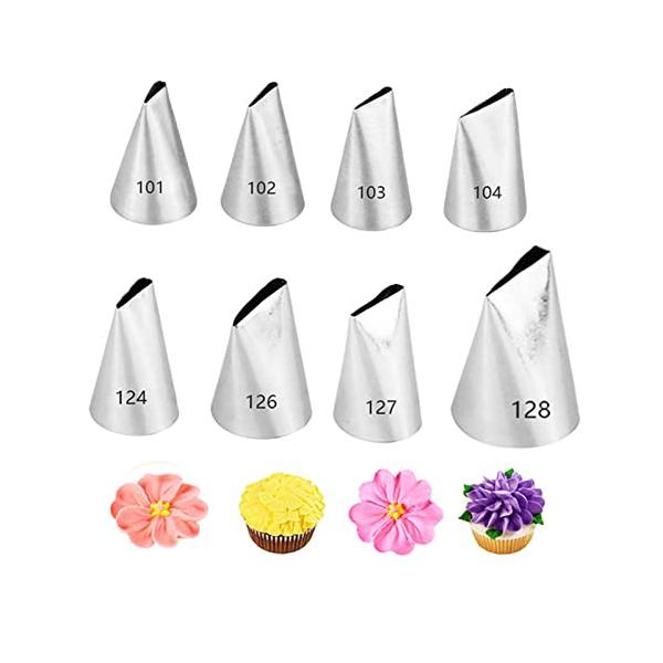 花型絞り口金 人気な花型絞り口金が登場 異なる花びらの形はさまざまな花を作ることができます。カップケーキ、ケーキ、クッキー、デザートのデコレーションに欠かせないアイテムです。 品質いい素材 絞り口金は高品質のステンレスを作られており、安全で...