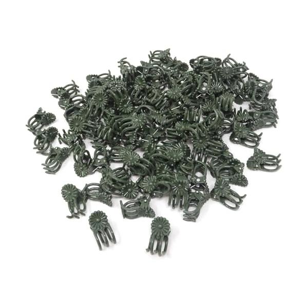 セットの規格：包装には100個の緑色園芸用クリップが含まれており、サイズは2*1.2センチで、日常使用の需要を満たすことができる。材質は信頼性が高い：園芸用クリップは良質なプラスチックで作られ、軽くて丈夫で、長期使用しても変形せず、繰り返し...