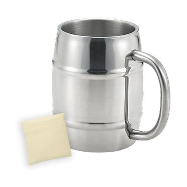 ビアジョッキ：サイズ 約φ9.3*13.0*11.8cm、重量 約195g、容量 約450ml、原産国：中国製Eco bag：本体 約W36xH37xD10.5cm 船底 、持ち手 約W2.5xL47cm、素材：コットン、原産国：ベトナム製...