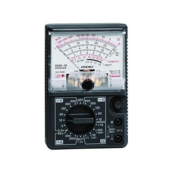 コンクリートの上1 mの落下にも耐えるドロッププルーフLEDチェック、 電池消耗チェック可能直流電圧計：0〜0.3/3/12/30/120/300/600 V, 許容差: 最大目盛値の*2.5 %以内, 内部抵抗: 20 kΩ/V, 0.3...