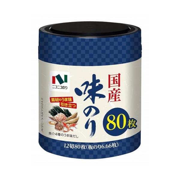 原材料:乾のり 日本国産 、調味液[砂糖、しょう油、魚介エキス かつお節、こんぶ、ほたて、えび 、たん白酵素分解物、魚醤 魚介類 、食塩、酵母エキス]/香辛料抽出物、 一部に小麦・えび・大豆・豚肉・魚醤 魚介類 を含む 商品サイズ(高さx奥...