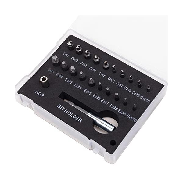 22本セット セットには10モデルがあり、8サイズに対応。6*12mm、5*10mm、4*8mm、3*5mm、3.5*6.5mm、3*5.5mm、2.5*4.5mm、2*3.5mm。 対応 対応ネジ直経：2*12mm。 素材 良質のHSS合...