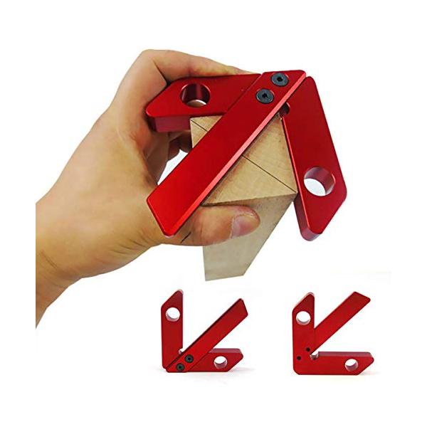 木工多機能センタースコヤ ：センターゲージ、止型定規 、45度・90度定規、直角クランプ センターゲージ 簡単に45度の墨付きができます。枠組の45度合わせはもちろん、棒状や円形のセンターを求めることができます。また、スコヤとして直角の確認...