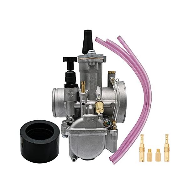 ユニバーサルPWK 28 mm パワージェットキャブレターキャブレター汎用 75 80 85 90 100 110 125 150 175 200 250 cc レーシングカー オフロード車 ATV スクーターインテークマニホールド外径：3...