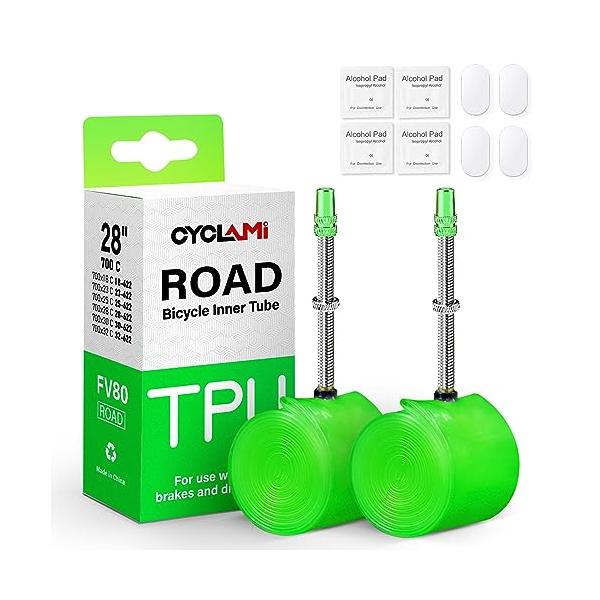 超軽量：自転車用インナーチューブの重量はわずか38gで、従来のブチルゴム製インナーチューブより約100g軽く、1組で200gの軽量化、自転車の負担を軽減し、乗り心地を軽くすることができます (商品詳細ページに取り付け動画あります)複数のタイ...