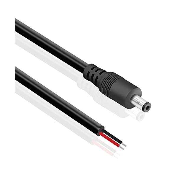 パッケージ内容：オス DC電源ケーブル0.5m*1本、オス DC電源ケーブル1m*1本。DCジャックのサイズ：5.5*2.1mm、極性：インナーはプラスで、赤線はプラスとなります。ケーブルの太さ：6.2mm 被覆含み 。16AWGワイヤで、...