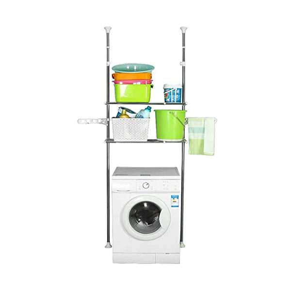 使用サイズ(約)：幅55-97X奥29X高さ218-295* Aボールを使わない状態 高さ:128-205* 本体重量(約):3.49*材質：ステンレス/ABS耐荷重(約)：全体20*、棚板1枚あたり5* 、バー1本あたり5*２段収納空間で...