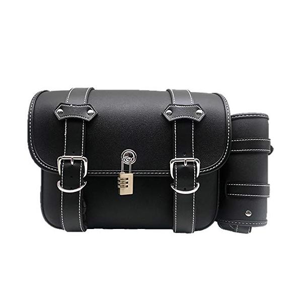 *こちらは「片側1個」となります。サイズ 約 ：33*22*13cm　カラー：ブラック　材質：PUレザー　1個、2個セットからお選び頂けます。*優れた実用性とハイセンスなデザインが魅力のサイドバッグです。素材にはしっかりとした厚手の高級PU...