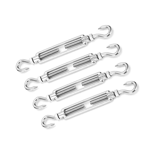 Labuduo ターンバックル、M6ステンレス鋼4個フックツーフックターンバックル屋外用DIY・工具・ガーデン/建築金物/接合金具/ターンバックル