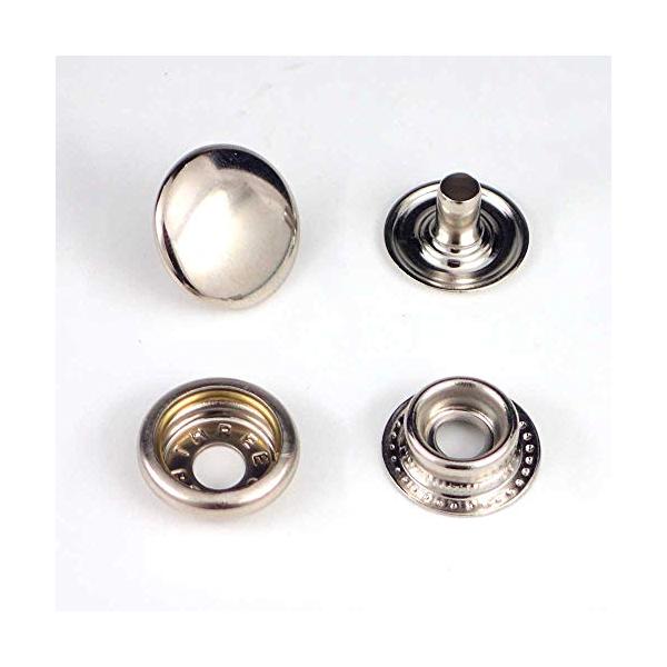 色：シルバーサイズ：100セット頭径：約15mm素材：鉄加工：ニッケル鍍金個数：100セット入りホビー:手芸・画材:裁縫材料:ボタン