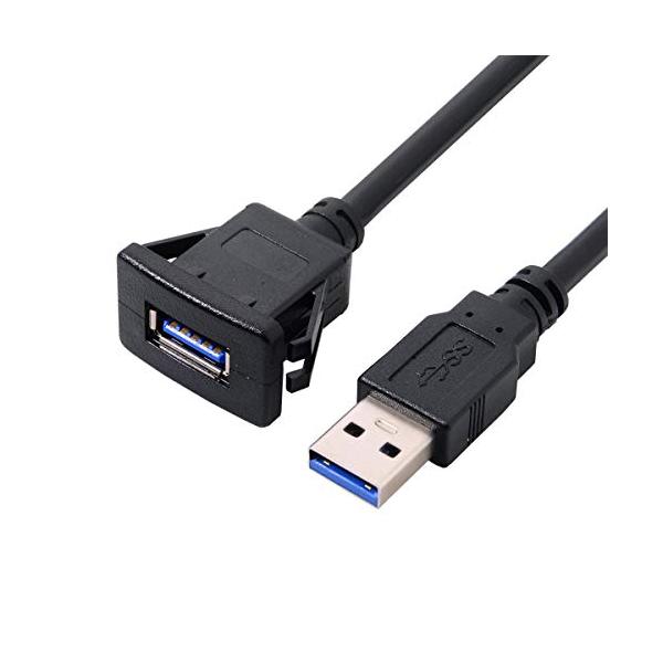 1m 防水 USB 3.0 延長ラッチマウント 車 AUX ケーブル ダッシュボードパネル用防水パネル/ダッシュマウントが特徴です。車内用に設計されていますが、あらゆる用途に使用できます。既存の穴を使用するか、ダッシュボードに穴を開けて、ソ...