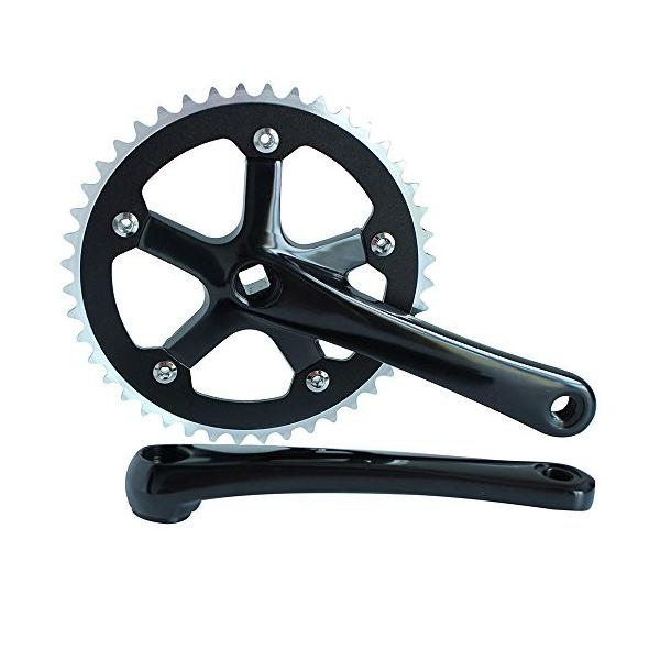 互換性チェーンサイズ：1/8"、シングルスピード材質：アルミ合金チェーンライン：42MM。B.C.D：130MM。重さ：670G。クランクの長さ：170mm。チェーンリング：歯数：44T使用：固定ギア、シングルスピードを。ご購入前にサイズを...