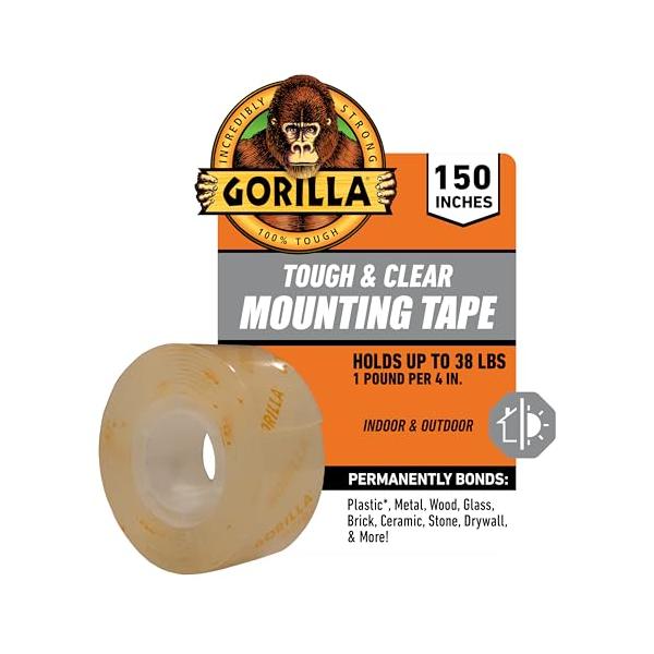高耐久:この両面テープは即座に最大37ポンドまで取り付けられるように設計されています。万能:屋内外、雨、晴れ、工業用強度の耐候性接着剤を使用、Gorillaマウントテープはどこで作業しても機能します。全表面:当社の特別に配合された粘着テープ...