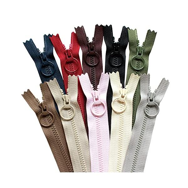 *サイズ：20cm*10色各1本入定番カラーのリング付きビスロンファスナーです。ホビー:手芸・画材:裁縫材料:ファスナー