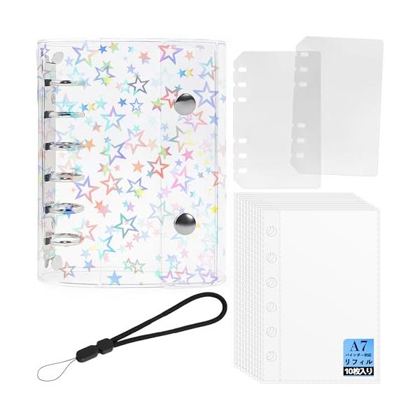 高透明3層両面収納リフィル A7サイズのシールバインダーに最適な、8.6cm*13cmの透明シール台紙を10枚セットご用意。3層構造の特殊フィルムが立体シールやカード、写真をしっかり固定。ほこりや汚れから大切なコレクションを保護し、美しく整...