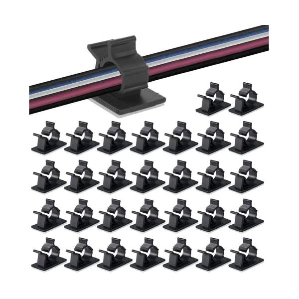 配線整理  サイズ：2.5*1.9*2.2* 対応範囲*7-10Φmm 個数：30個　異なるタイプのケーブルに適して、電源コード、携帯電話、スマートフォンの充電コード、照明コード、PC周辺の コードなどのケーブル類がすっきり整理して家が明る...