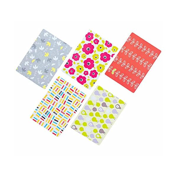 北欧風デザインのカラフルなランチョンマット5枚セット。異なるデザインの5柄がセット。気分に応じて使い分け。プラスチック素材なので、汚れてもサッと拭き取ることが可能。水滴もしみ込めません。お手入れが簡単なので、食べこぼしの多い子供や幼児用とし...