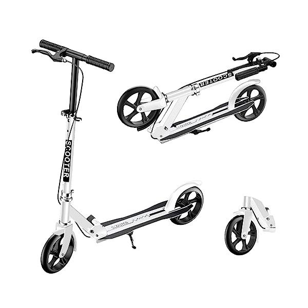 高品質&amp;安全性UP 本体は軽量で頑丈なアルミボディを採用。デッキ面が滑り止め加工を施したことで、安心で快適な滑りをサポートします。身長の大きな方でも安定する大幅のデッキと、大人の手でも握りやすい長さとグリップ性が強いラバーグリップで...