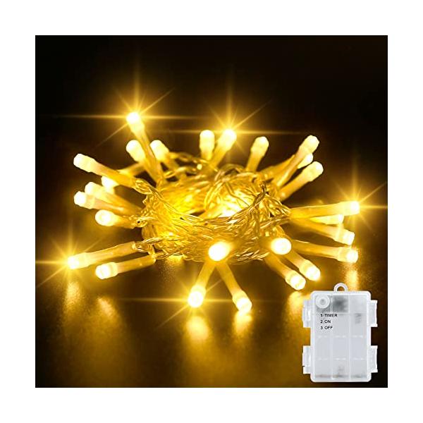 安全＆省エネ 製品仕様：LED数量：20LED；LED間隔約：10cm; 点灯バターン：常時点灯；使用電池：単3*3本 別売り ；どこでも置ける、コンパクトな電池式イルミネーションライトです 使用電力は乾電池なので、扱いやすく設置も簡単です...