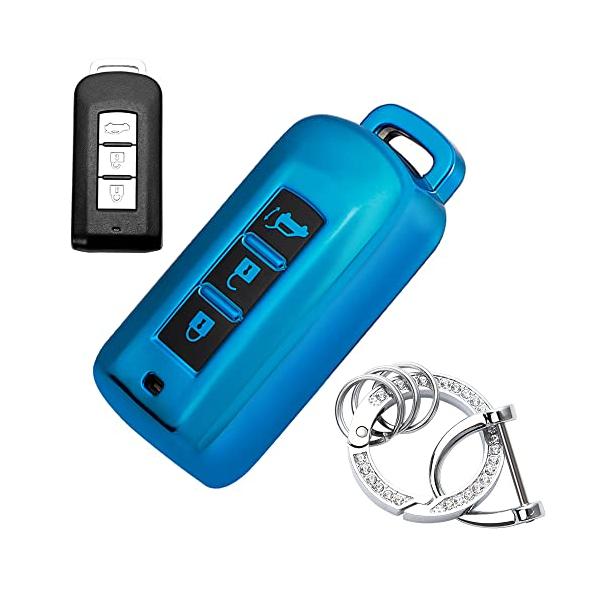 セット内容：三菱専用スマートキーケース*1 (2)キーホルダー*1。本商品はキーカバーのみの販売となります、純正キーは付属しておりません。ます、純正キーは付属しておりません。 適応車種：三菱 アウトランダー RVR ekワゴン ekスペース...