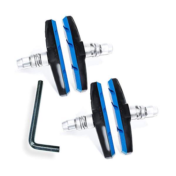 品名 Vブレーキ、サイズ：70mm、重量：32g、材質:天然合成ゴム、アルミニウム。 対応 マウンテンバイク、ロードバイク、折りたたみ自転車など、ほとんどのバイクに対応します。 高品質*耐久性 無害な天然ゴム材料を採用し、摩擦・高温に強く、...