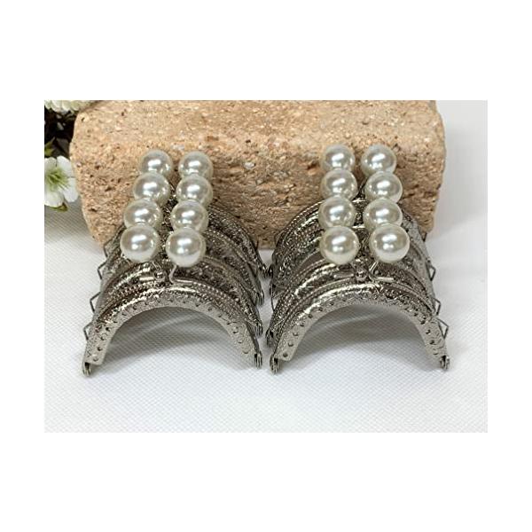 ミニサイズ6.5ｃｍ口金8個セットあめ玉：パール色あめ玉はバランスの良い14ｍｍ。和風・洋風とがま口バッグのデザインの幅が広がります。 パチンと閉まる音と感触がなんとも気持ち良いです。デニム生地やレース、フェルト、ニット、レース編み、和柄も...