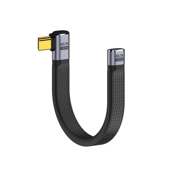 角度付きタイプなので、ポート周辺のスペースが限られていてもメスポートに接続できます。USB-Cは240ワットにアップグレードされ、ゲーミングノートパソコン、ドッキングステーション、4Kモニターなどのデバイスを接続できます。リバーシブルデザイ...