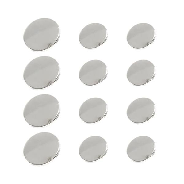 カラー：シルバー。セット内容：23mm*4個、15mm*8個。2サイズ：大小2つの異なるサイズの組み合わせを用意しましたので、様々な服装に適しています。高級感：この製品は、パターンやデザインのないマットなゴールドカラーを採用し、さりげない高...