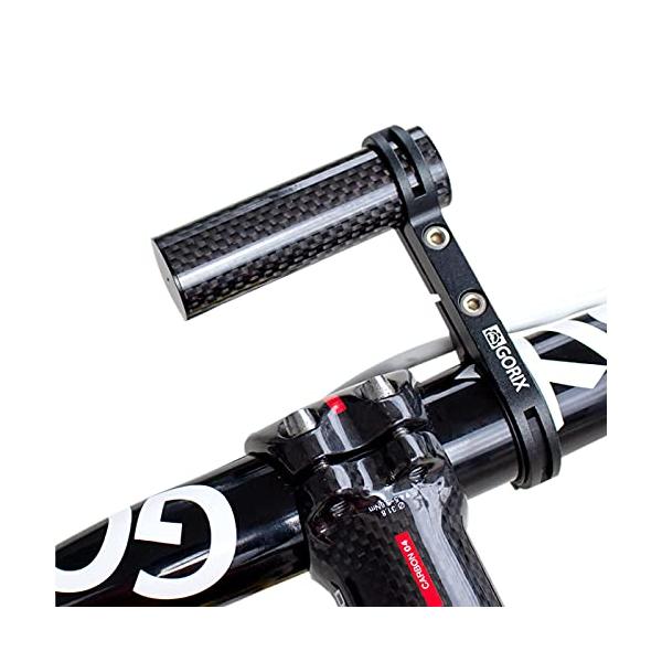 [材質]：カーボンチューブチューブ、アルミ合金クランプ、ゴムスペーサー[取付可能ハンドル径]：MAXφ31.8mm又φ26.0mm、φ25.4mm用のゴムスペーサーが付属しております[取付場所を拡張]ハンドルの空きスペースが無い人には最適な...