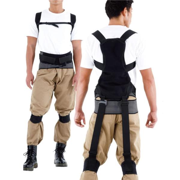商品説明 *肩から背面の強化ベルトが背腰部の荷重負担を軽減します。 *腰周りにフィットする3D設計のサポートベルトが、動きに追従しながら腰と骨盤をサポートし、ハムストリングスの収縮をサポートして上体を起こす力を補助します。 商品スペック *...