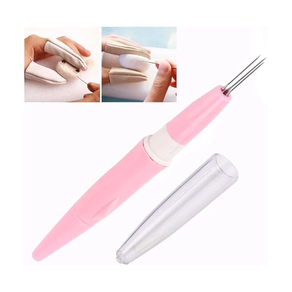 サイズ 約15.2cm*1.6cm。 便利 同時に3つの刺すポイントがあり、迅速かつ効率的に刺繍するのに役立ちます。 取り付け簡単 交換可能なピンで、分解しやすく、取り付けも簡単です。 使用方法 上部の90度エルボを握り、垂直にまっすぐ刺し...