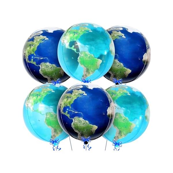 地球のデザイン: 青と緑の色合いで地球の大陸と海洋が鮮やかに表現されています。サイズ: 直径約55.8cmの大きなバルーンで、空間に存在感があります。素材: アルミフィルムを使用しているため、長持ちしてキラキラと輝きます。セット内容: 地球...