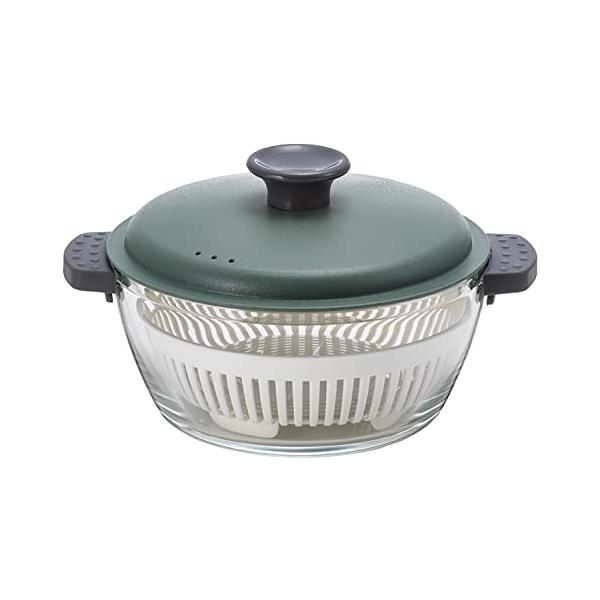 商品サイズ：幅21.5*奥行16.9*高さ15.9cm重量：0.715kg素材・材質：本体／耐熱ガラス 耐熱温度400*、耐熱温度差120*、耐冷温度−20* 、フタ・ザル／ポリプロピレン(−20**120* 、ハンドル／シリコーンゴム(−...