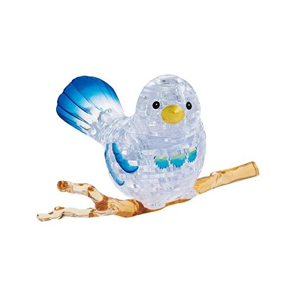 透明ピースを組み上げる立体ジグソーパズルつぶらな瞳と丸いシルエットがキュートな小鳥が出来上がります*付属のシールでデコレーションしてねおもちゃ/パズル/立体パズル