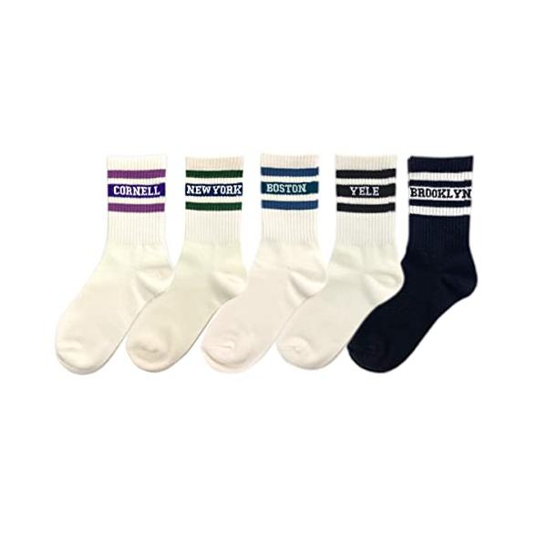 ラインソックスでコーディネートのアクセントに。クルー丈のレディース用ソックス5足組。 ５足セットなので、洗い替えにも便利。 スニーカーに合わせたり、今流行りのサンダルに合わせても可愛いです* 左右の組み合わせを変えてインパクトにチャレンジす...