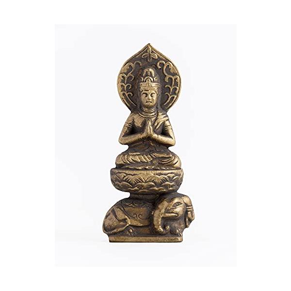 シリーズ：十二支の守護本尊 古美金仕上げ 　約7ｃｍ デスクの引き出し/バッグの隙間 狭い場所でもすっぽり収まる、携帯サイズのミニ仏像本体サイズ(約)：高さ7.4*幅3.3*奥行2.0cm (身丈3.7cm)　重さ：100ｇ　*製品内容：本...