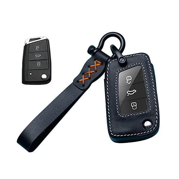 セット内容：フォルクスワーゲン 専用キーケース*1 (2)キーホルダー*1。本商品はキーカバーのみの販売となります、純正キーは付属しておりません。 適応車種：：VW ゴルフ (GOLF)、ポロ (POLO)、パサート (PASSAT)、ジェ...