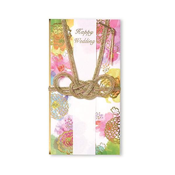 ぱっと花が咲いたような華やかなご祝儀袋水彩のふんわりとした色と金色の箔が優しい雰囲気お祝いの気持ちを伝える一筆箋付き サイズ 180*95mm 材質 紙  付属品 一筆箋1枚 短冊3枚文房具・オフィス用品/のし・冠婚葬祭用品/祝儀袋