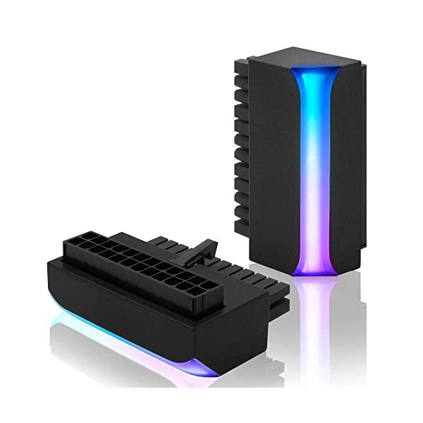 ATX 24ピン90*アダプタは、標準の24ピン主電源接続をサポートするすべてのATXマザーボードおよび電源ユニットと互換性があります。この製品はARGB照明システムを備えており、製品を使用しながら魅力的な輝きを放つことができます。PSU ...