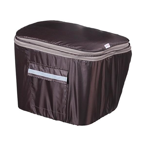2段式収納で、荷物が無い時はスッキリ 多い時はたっぷり収納できます。 前後開きファスナー式で、前後どちらからでも開閉可能。 背面ゴム入りで小さなカゴにもフィットします。 ※装着可能カゴサイズ：幅405*奥行330*高さ300mm以内 サイズ...