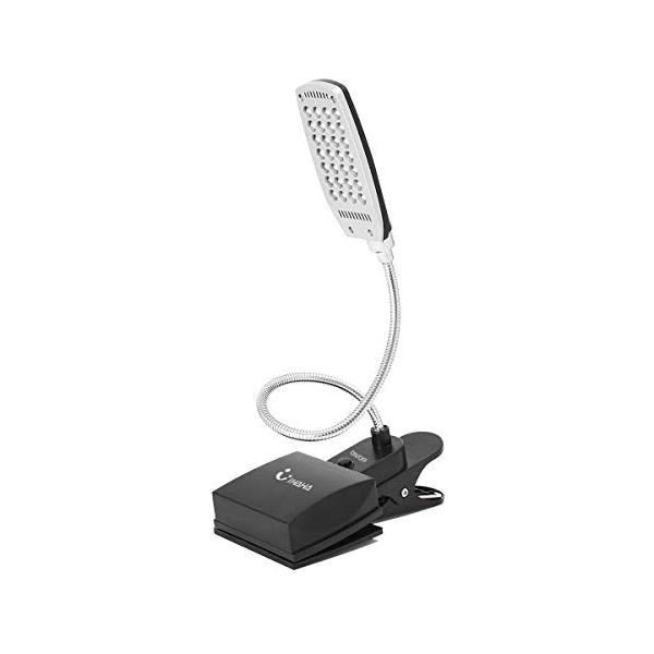 デスククリップ ライト iHaHa LED 360度回転 卓上スタンド 応急ライト乾電池式 スタンド 照明 usb充電 三段階調光 28灯搭載 PC作業・仕事・卓上・読書ライト 白光(ブラック) UL008ホーム＆キッチン/家電/照明/屋内...