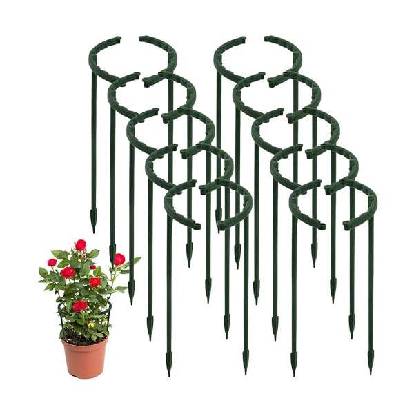 自然な観葉支柱 緑の滑らかな表面により、自然に植物に溶け込むことができます。植物の造形に適用します、植物をまっすぐ健康に成長させるために支え、枝やつるが広がったり落ちたりするのを防ぐことができる植物支柱です 素材 セット内のすべての製品はA...