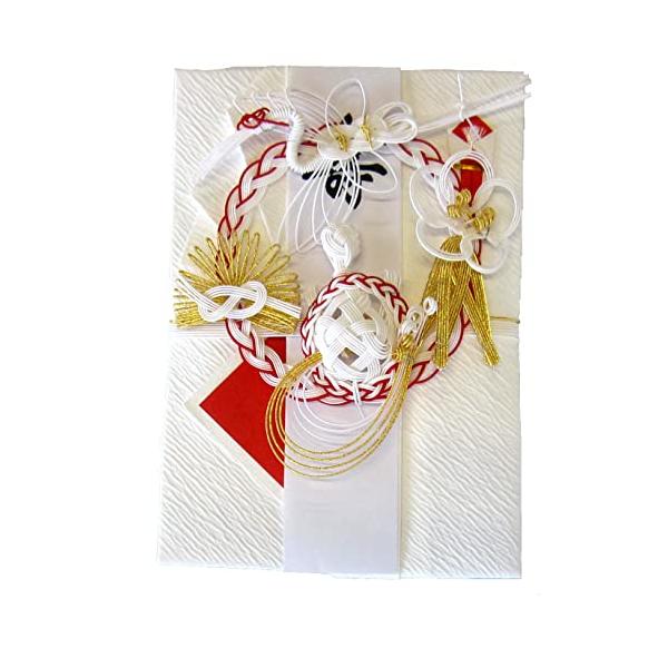 大きいL2サイズ　横160mmx縦240ｍｍ紙折は、今では手に入りにくい、手漉き職人の檀紙和紙を使用 高級感が違います 短冊　寿　結婚お祝　お祝　御帯料　御袴料　無地　中袋多当折赤　付き日本の伝統色　紅白が象徴的 デザイン性の良い商品です ...